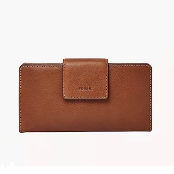 Fossil | Bags | Fossil Leather Tab Clutch Wallet | Poshmark
